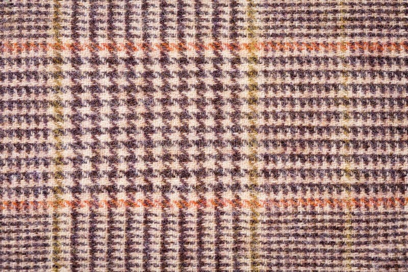 Texture Brown Plaid Wool Fabric Closeup Stock Photo - Image of pattern ...