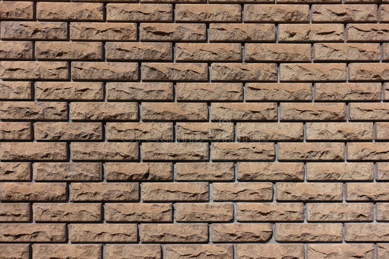 Texture of Brown Split Face Brick Veneer Wall with Stretcher Bond Stock ...