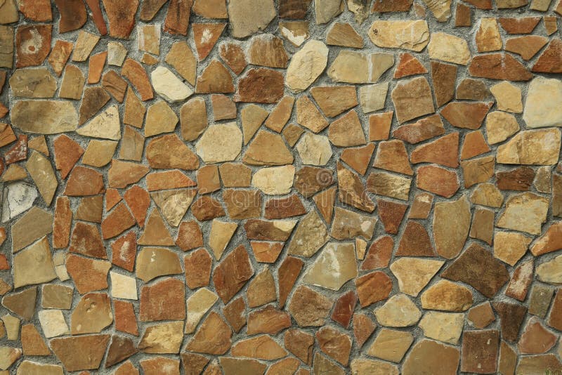 Texture of Brown Stone Wall As Background Stock Image - Image of ...