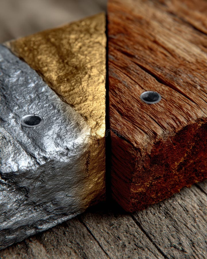 Texture of Brushed Titanium and Organic Wood Material in High Contrast ...