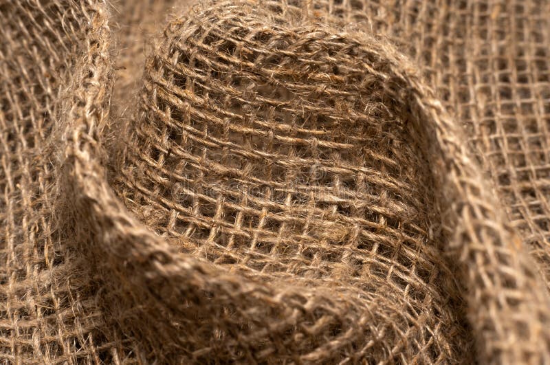 The Texture of the Burlap Fabric is Close-up. Packaging Material Stock ...