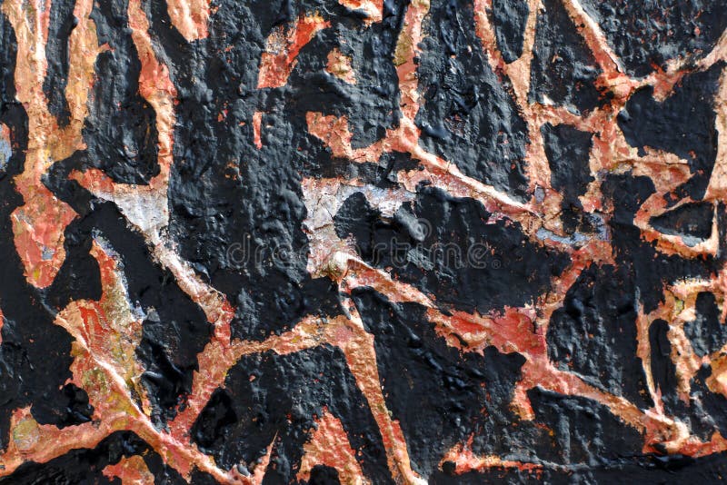 Texture of Burnt Antiques. Imitation of Burnt Paint on a Gilded Object ...