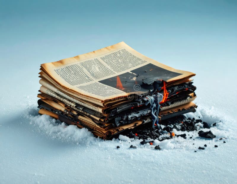 Texture of Burnt Newspaper Imprint on Still Life Composition Stock ...