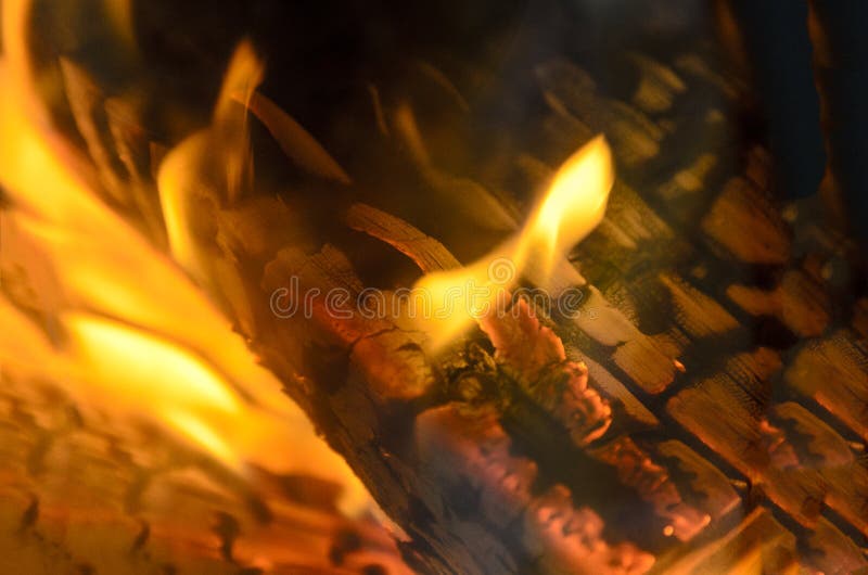 Fire inside the fireplace stock image. Image of burning - 23034897
