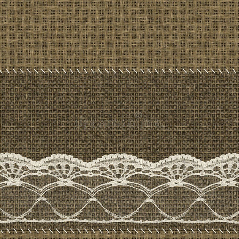 Texture with Canvas, Thread and Lace for Scrapbook Stock Vector ...