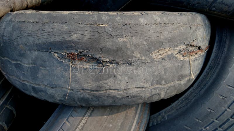 The Texture of the Car Wheels is Broken, Rubber is Worn and There are ...