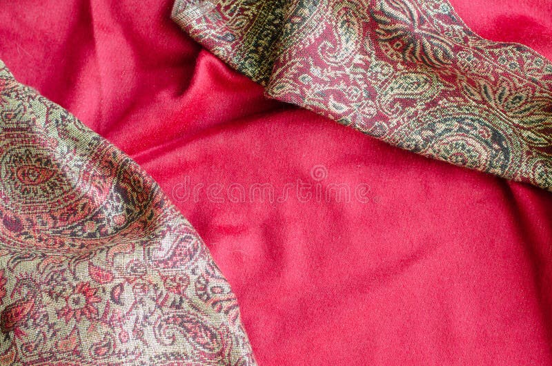 Texture of Cashmere Pashmina Textile Stock Photo - Image of colors ...