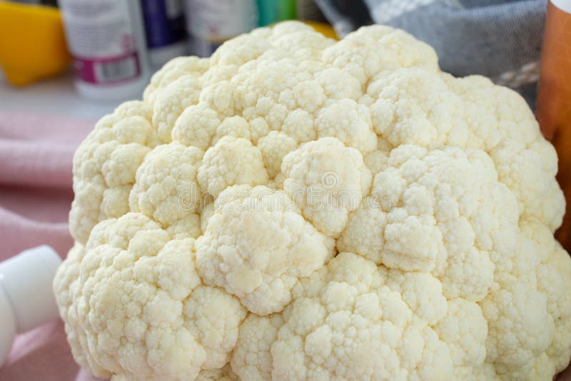 Texture of cauliflower stock image. Image of garden - 254820399