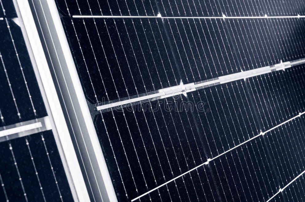 Texture of Cell Elements of a Modern Black Solar Panel Close-up ...