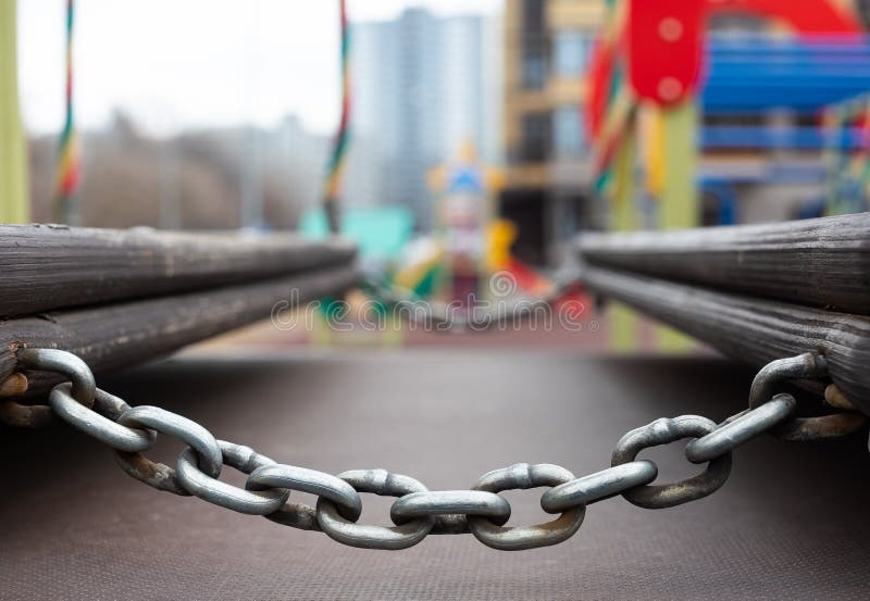 Texture Chain between Boards in a Play Complex on a Playground Stock ...