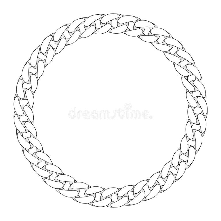 Texture Chain Round Frame. Circle Border Chains Stock Vector ...