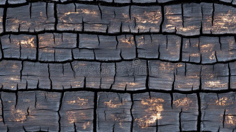 The Texture of Charred Tree Bark Features Deep Black and Brown Colors ...