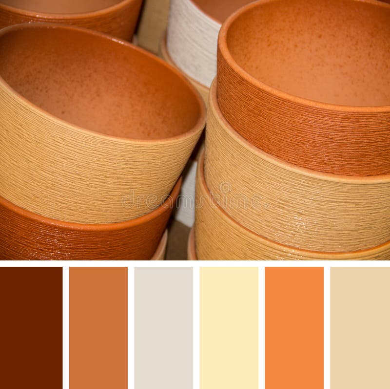 Texture of Clay Floralpots, Colour Palette Swatches. Stock Photo ...