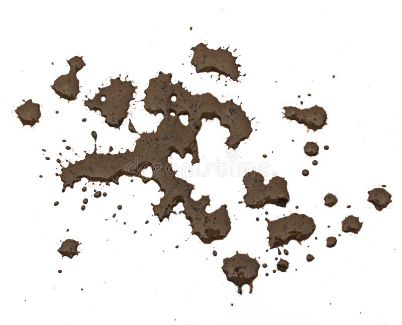 Texture Clay or Mud Splash from Dripping on White Stock Photo - Image ...