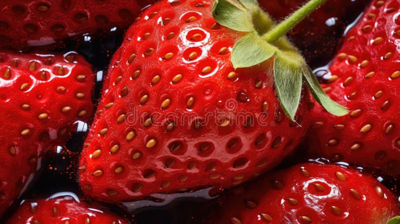 Texture Closeup Strawberry Fruit Stock Illustration - Illustration of ...