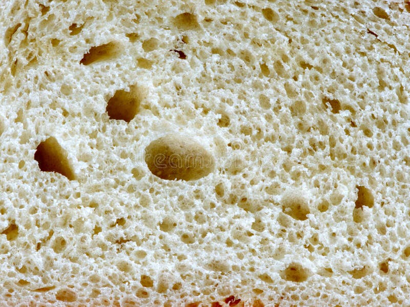 The Texture of Closeup White Bread. a Pattern of Holes is Visible Stock ...