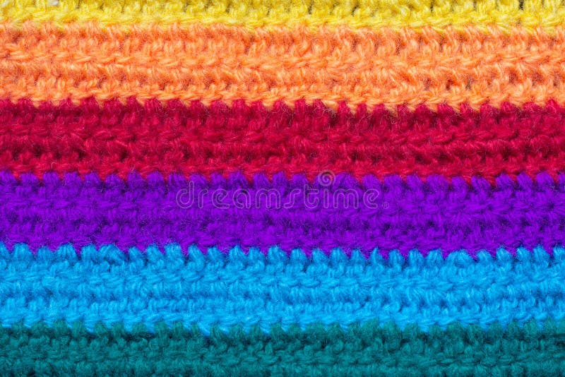 Texture of the Cloth is Knitted from Multi-colored Yarn. Stock Image ...
