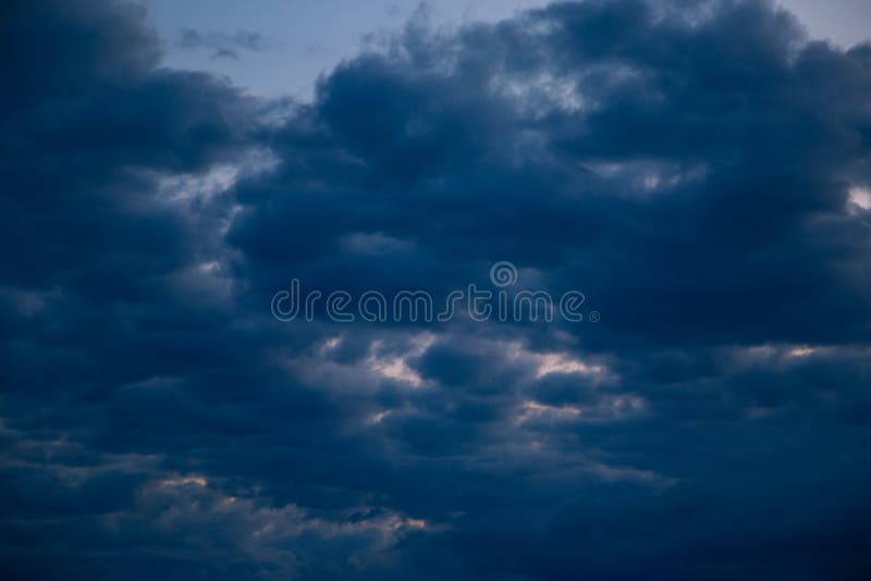 The Texture of the Clouds. Evening Blue Sky. Get Dark. Night Background ...