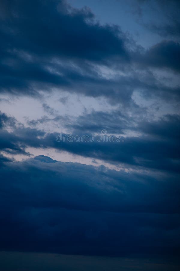 The Texture of the Clouds. Evening Blue Sky. Get Dark. Night Background ...