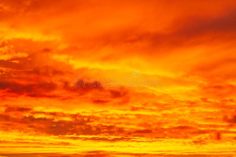 The Texture of the Cloudscape with an Orange Sky. Stock Image - Image ...