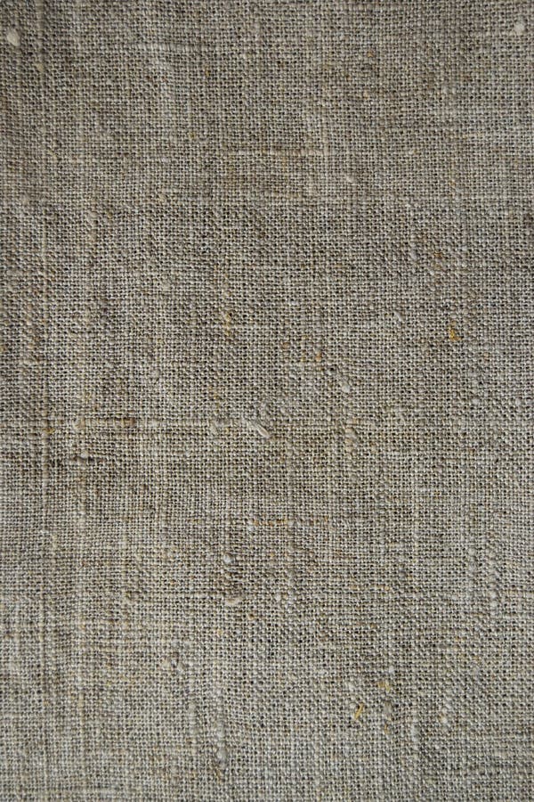 Texture of Coarse Linen Fabric in a Large Hem of Gray-brown Color Stock ...