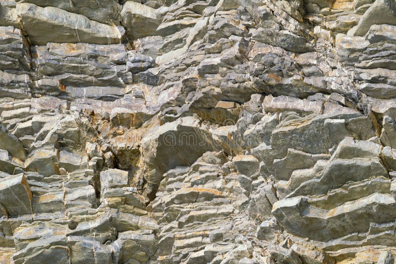 Texture, Background Layers and Cracks in Sedimentary Rock on Cliff Face ...