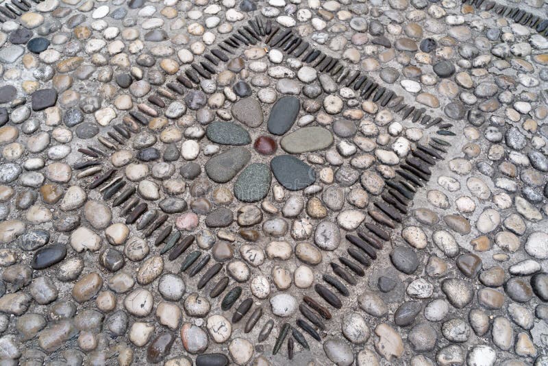 Texture of the Cobblestone Walkway Paved with Pebbles Stock Image ...