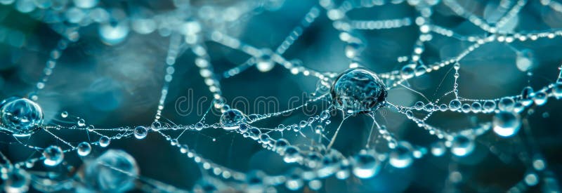 Texture of Cobwebs and Intricate Shapes Covered with Dew.Generative AI ...