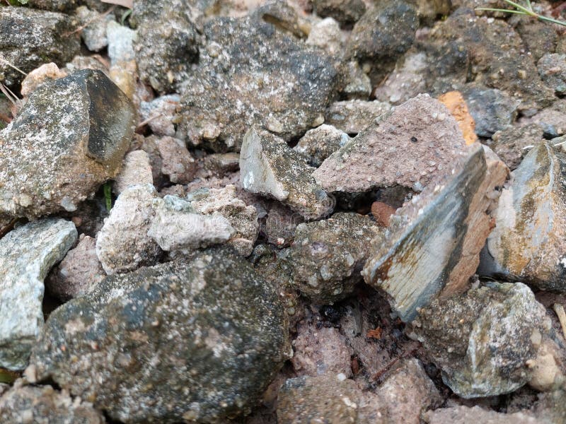 Collection of Rocks in Different Colors, Arranged in Grid-like ...