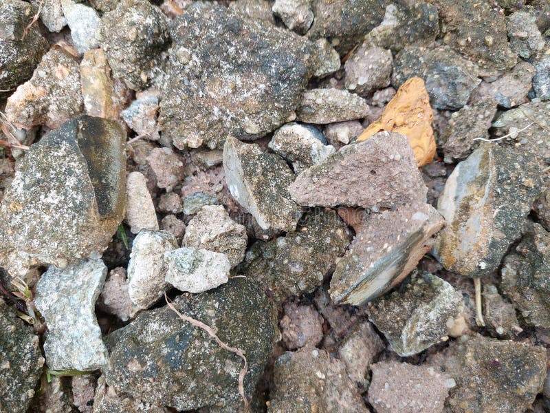 Collection of Rocks in Different Colors, Arranged in Grid-like ...