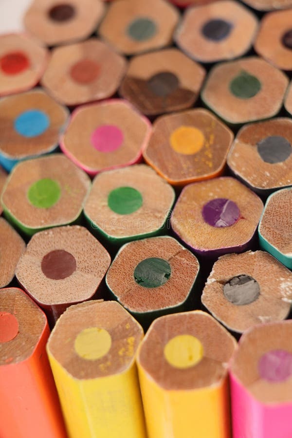 Texture of Color Pencils. Selective Focus Stock Image - Image of ...