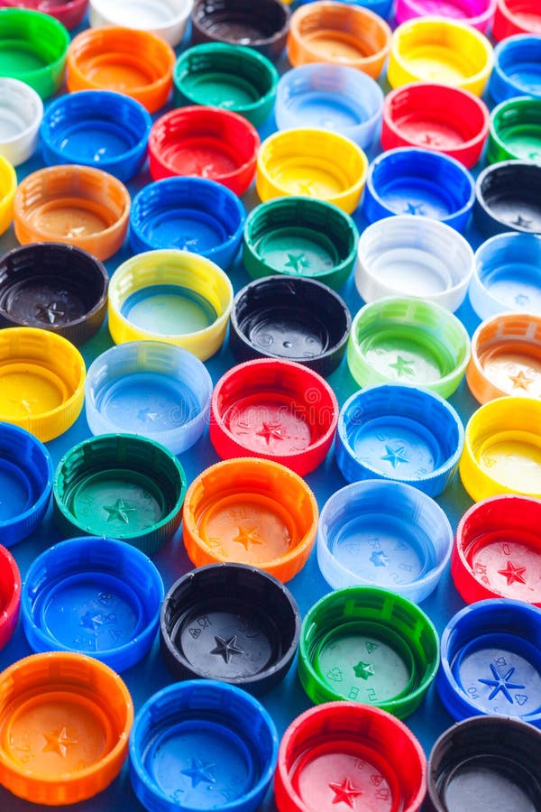 Texture of Colored Plastic Caps Stock Image - Image of pollution ...