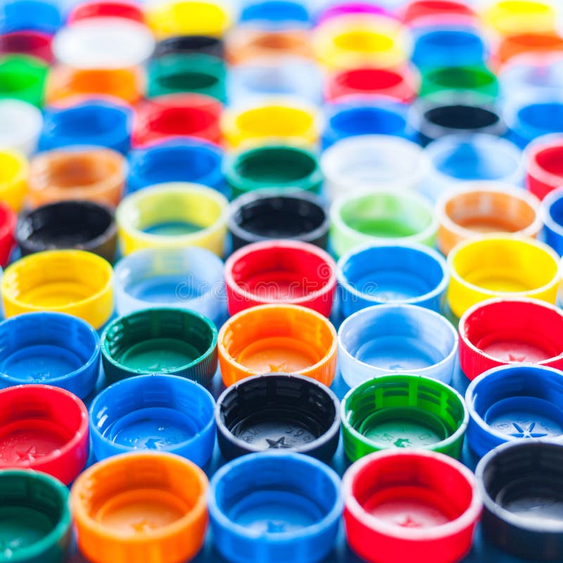 Texture of Colored Plastic Caps Stock Photo - Image of polyethylene ...