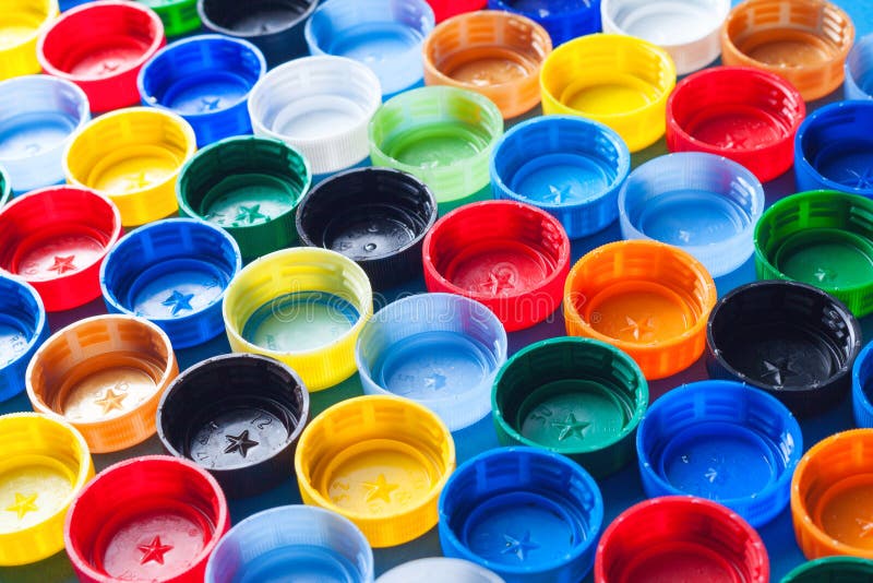 Texture of Colored Plastic Caps Stock Image - Image of recycled ...