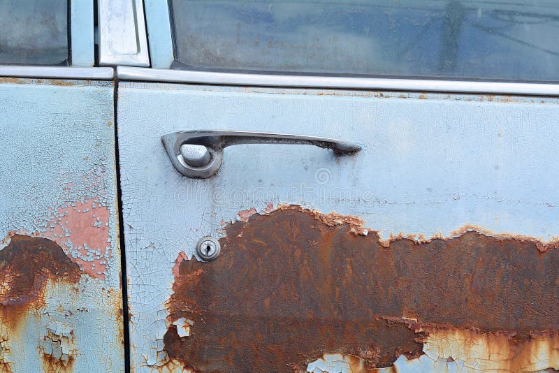 Texture of Colored Rust Metal on an Old Car Stock Image - Image of ...