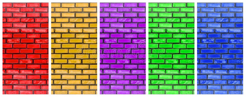 Texture of Colorful Block Brick Wall. Abstract Background Stock Image ...