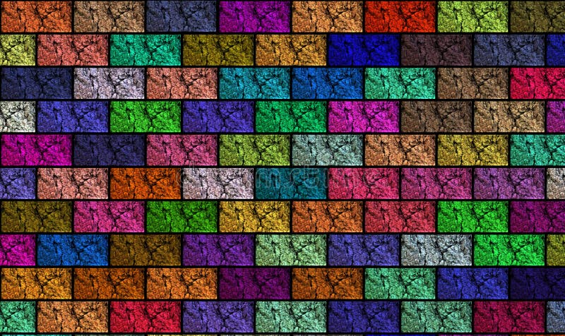 Texture. Colorful Bright Blocks in the Form of a Wall. Background for ...
