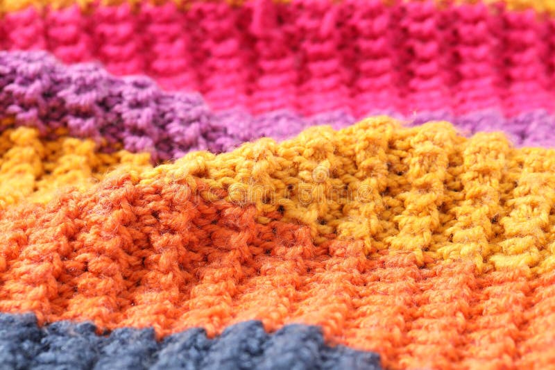 Texture of Colorful Knitted Fabric As Background, Closeup Stock Photo ...