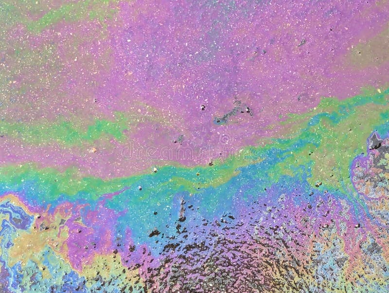 Texture of a Colorful Puddle from a Hydrocarbon Spill Stock ...