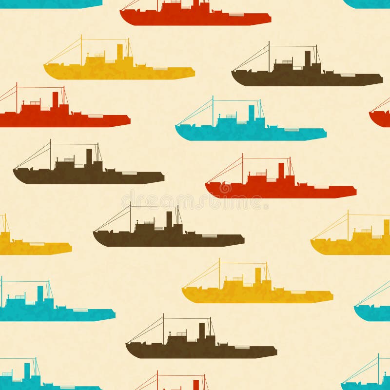 Texture with Colorful Ships Stock Vector - Illustration of boat, ship ...
