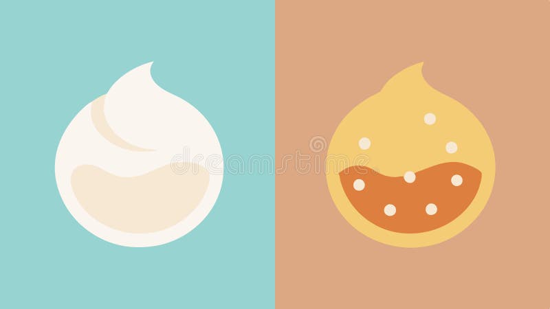 Texture Comparison Sidebyside Comparison of Two Cream Textures One with ...