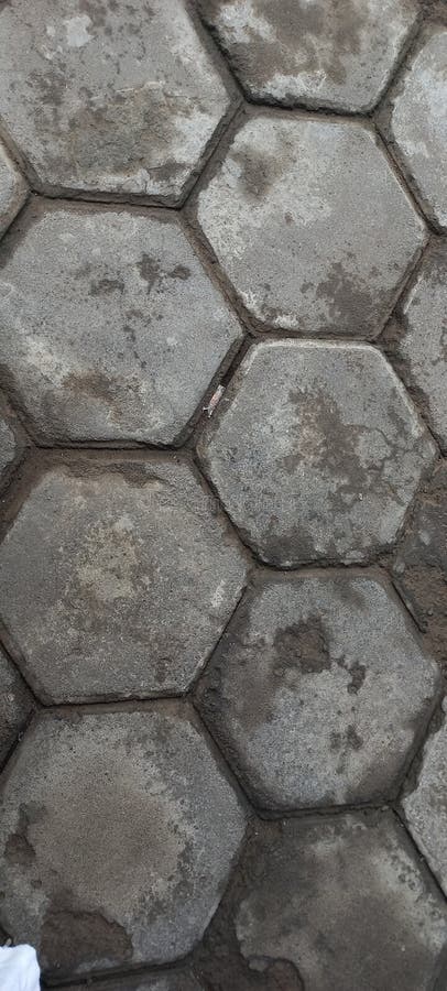 The Texture of Concrete Hexagonal Paving Tiles Close-up Stock Photo ...