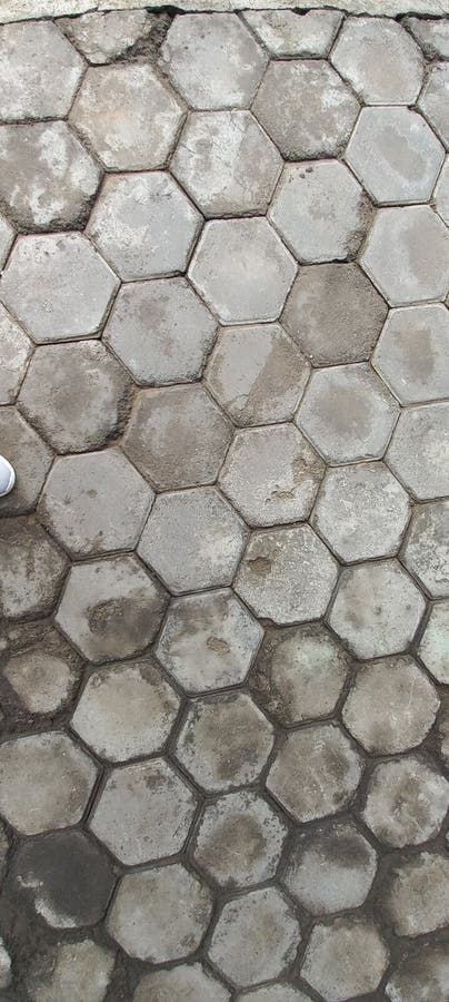 The Texture of Concrete Hexagonal Paving Tiles Close-up Stock Image - Image of honeycomb ...