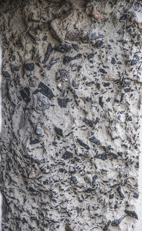 The Texture of the Concrete. Side View. a Split Fragment of the Wall ...