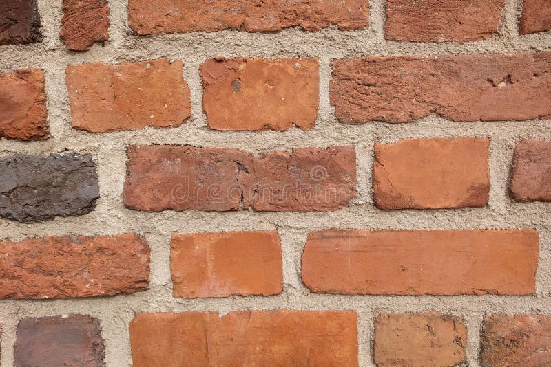 Texture of a Concrete Wall Made of Red Bricks. Building Background ...