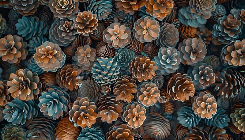 The Texture of Cones, Pine Cones in Forest, Many Multi-colored Large ...