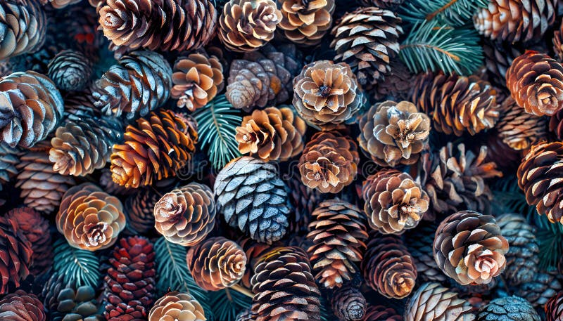 The Texture of Cones, Pine Cones in Forest, Many Multi-colored Large ...