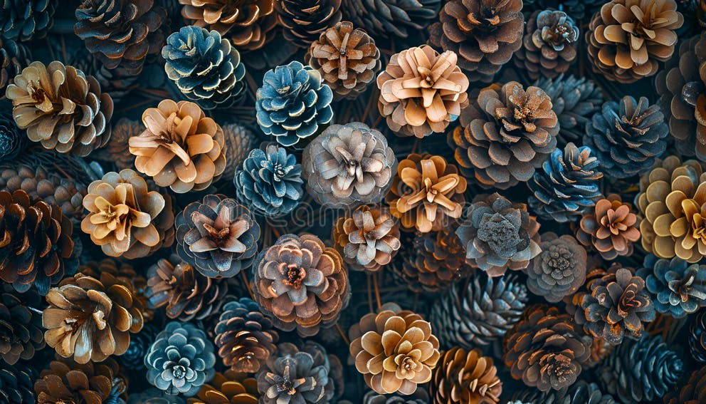 The Texture of Cones, Pine Cones in Forest, Many Multi-colored Large ...