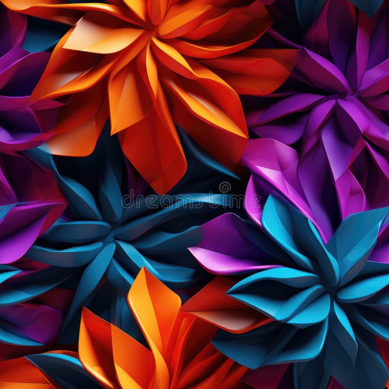 Texture Consisting of Flowers, 3D Effect Stock Illustration ...
