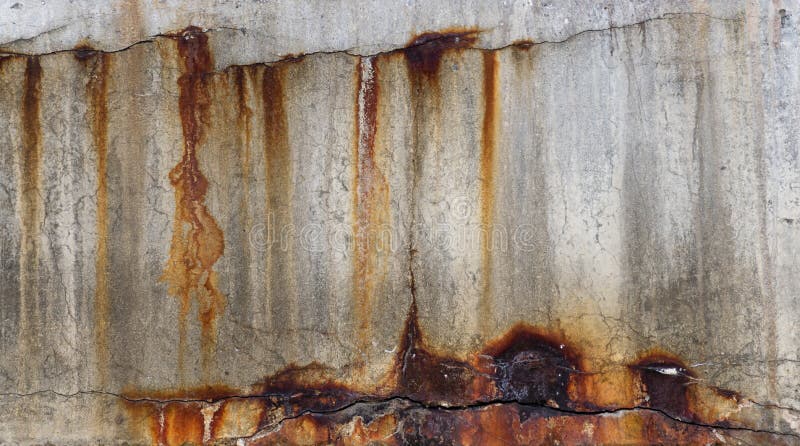Texture Crack Concrete Wall with Rust Stains Stock Image - Image of ...